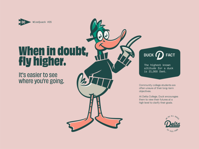 Delta College Ducks mascot and identity by Jon Stapp at Coroflot.com