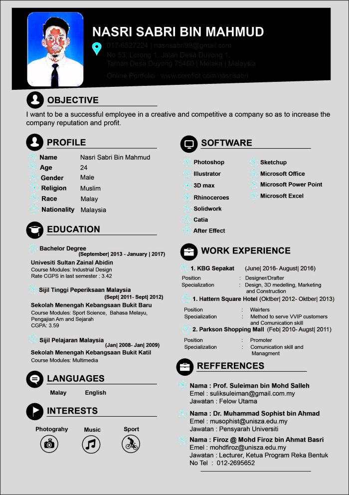 An upload by Nasri Sabri Mahmud on Coroflot: to the project Profile Detail