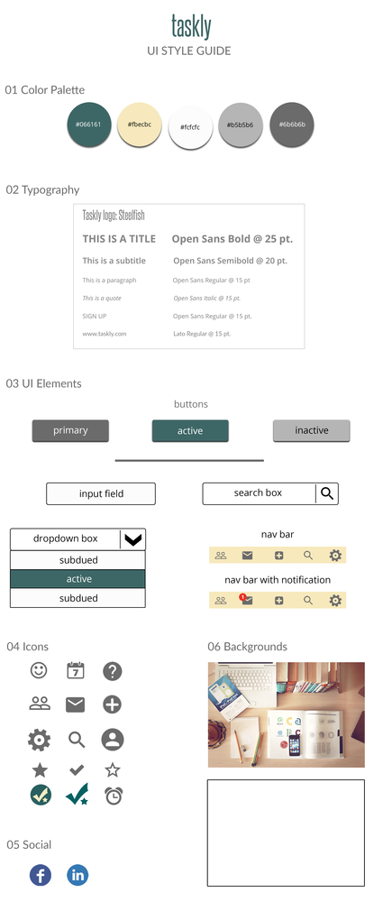 Taskly Style Guide by Daina Behe at Coroflot.com