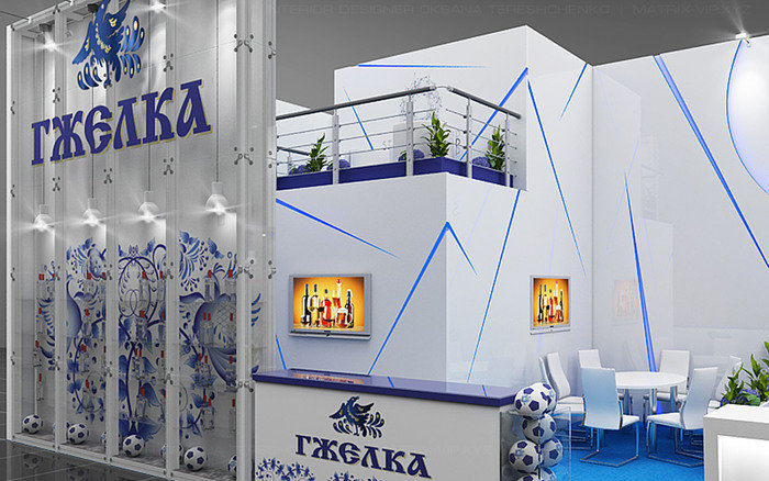 Design of the exhibition stand Gzhelka company Stellar Group by Oksana ...