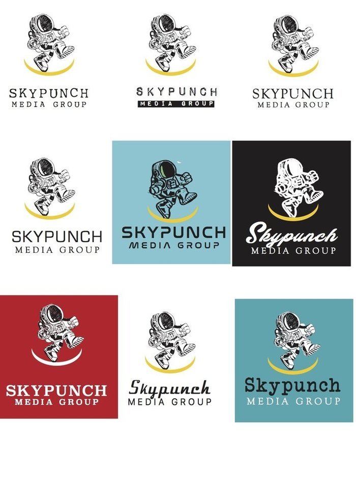 An upload by Anna Shadburn on Coroflot: to the project SkyPunch Media Group Branding