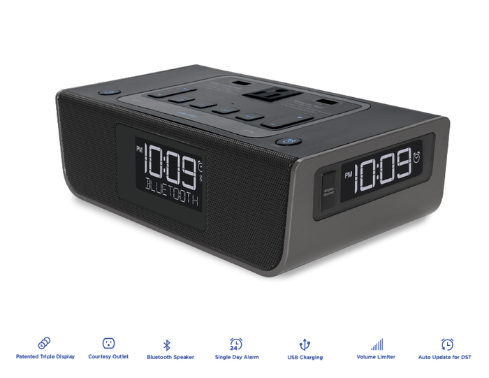 Triple Display Bluetooth Alarm Clocks with Dual USB Charging by Mary ...