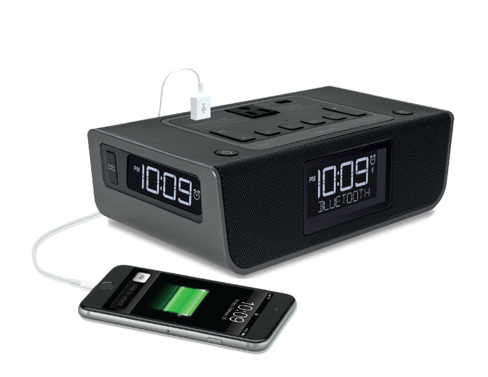Triple Display Bluetooth Alarm Clocks with Dual USB Charging by Mary ...