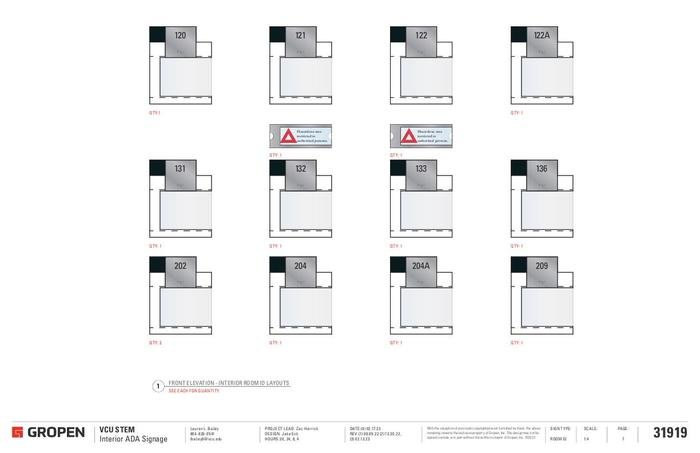 VCU STEM; ADA SIGNAGE PACKAGE by Jacob Eck at Coroflot.com