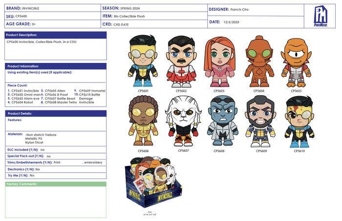 An upload by Francis Cho on Coroflot: to the project Invincible Plush