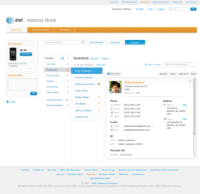 An upload by Sungwhan Cha on Coroflot: to the project ATT Address Book