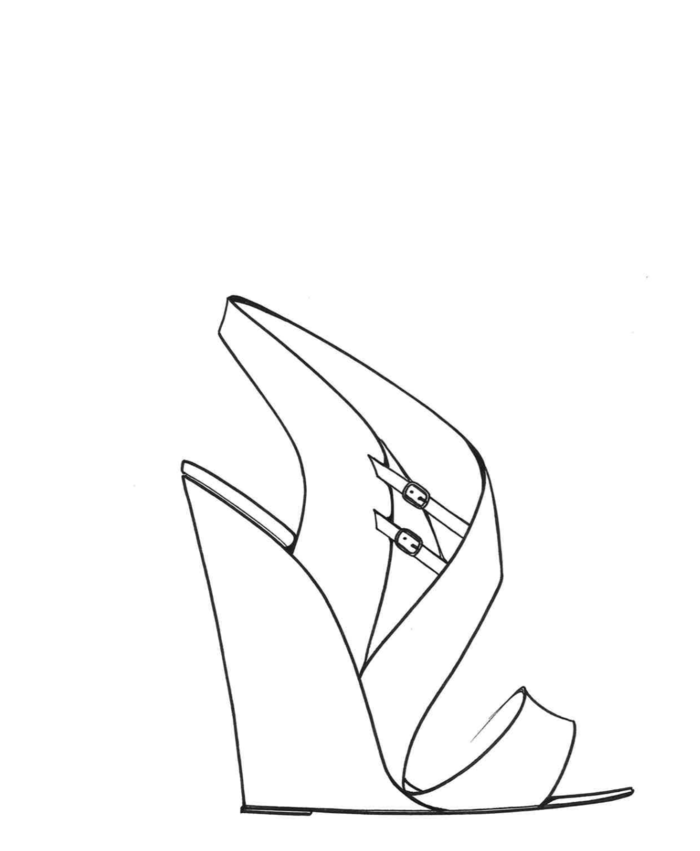 High-heel sandal design study 1 by Yulia Ellison at Coroflot.com