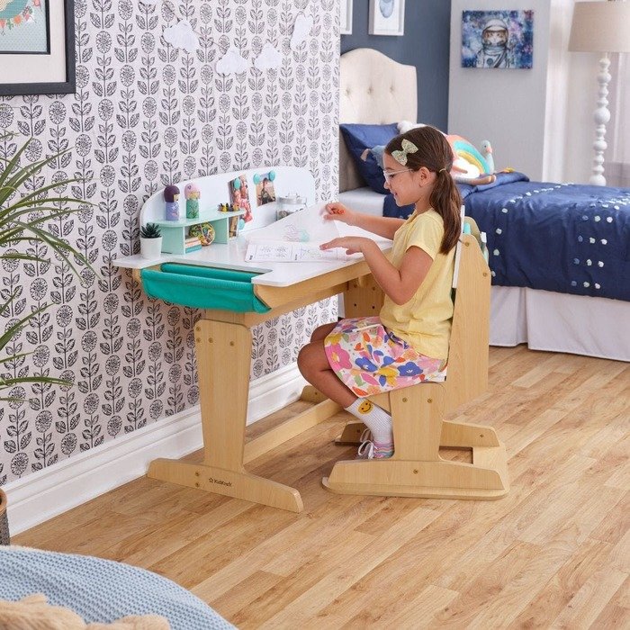 Grow Together™ Pocket Adjustable Desk with Hutch and Chair by Cole ...