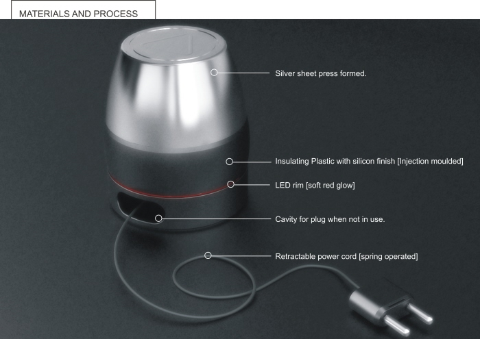 An upload by Arpan Maiti on Coroflot: to the project HOTTIE - portable coffee maker