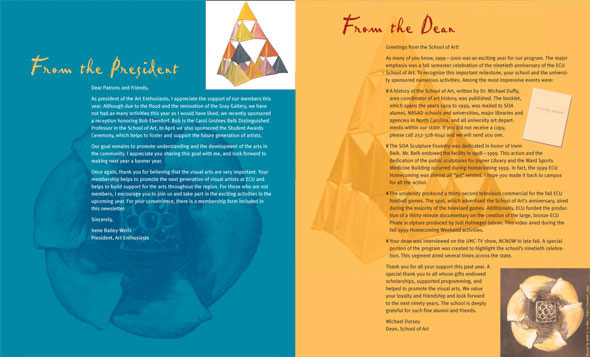 ECU Art Enthusiasts brochure by Mary Thiesen at Coroflot.com