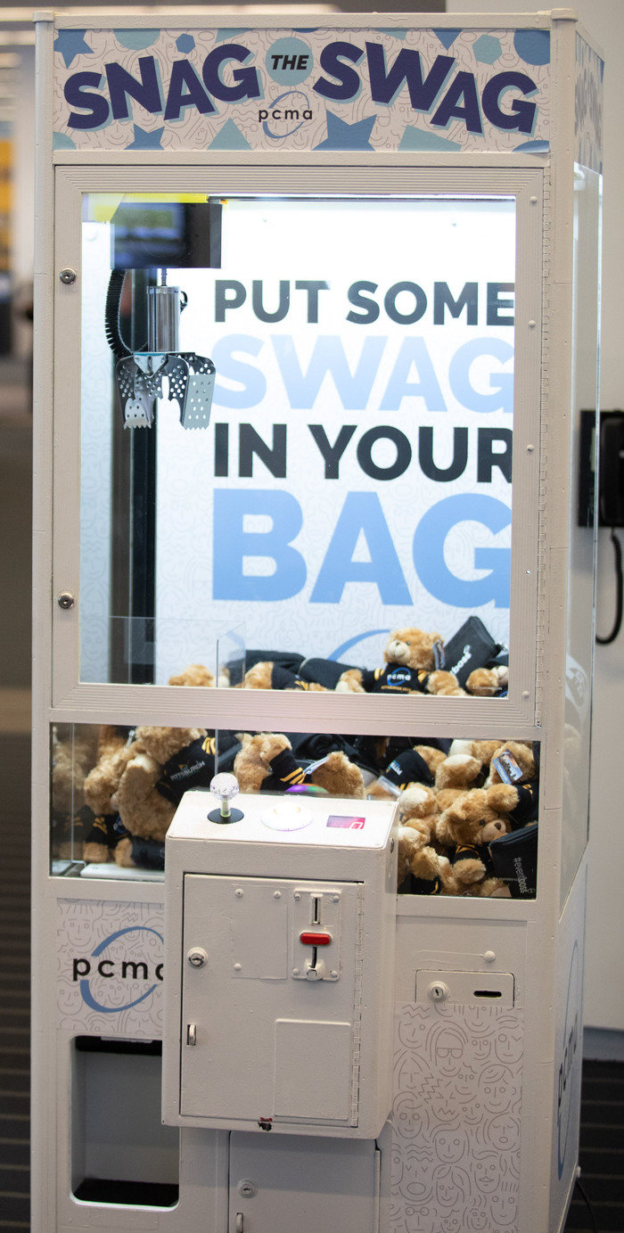 PCMA Snag the Swag claw machine, 2019, 3 photos by Ryan Smith at ...