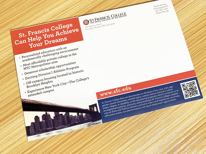 ST. Francis College Mailer by Nadine Wald at Coroflot.com