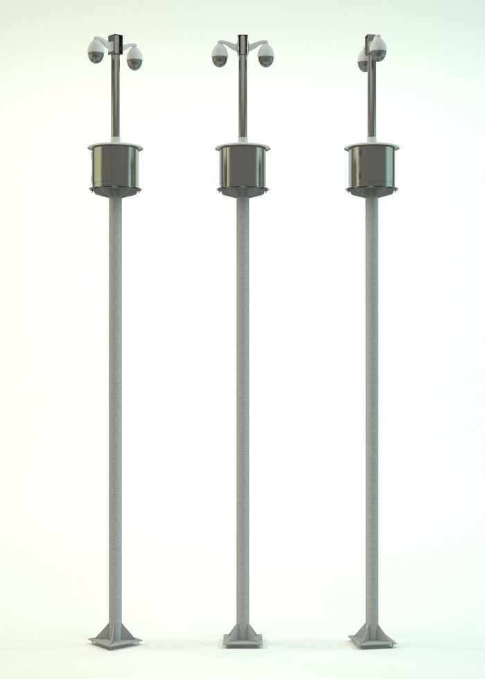 Street Camera Pole With Bullet Proof Camera Hardware Box by Kagan ...