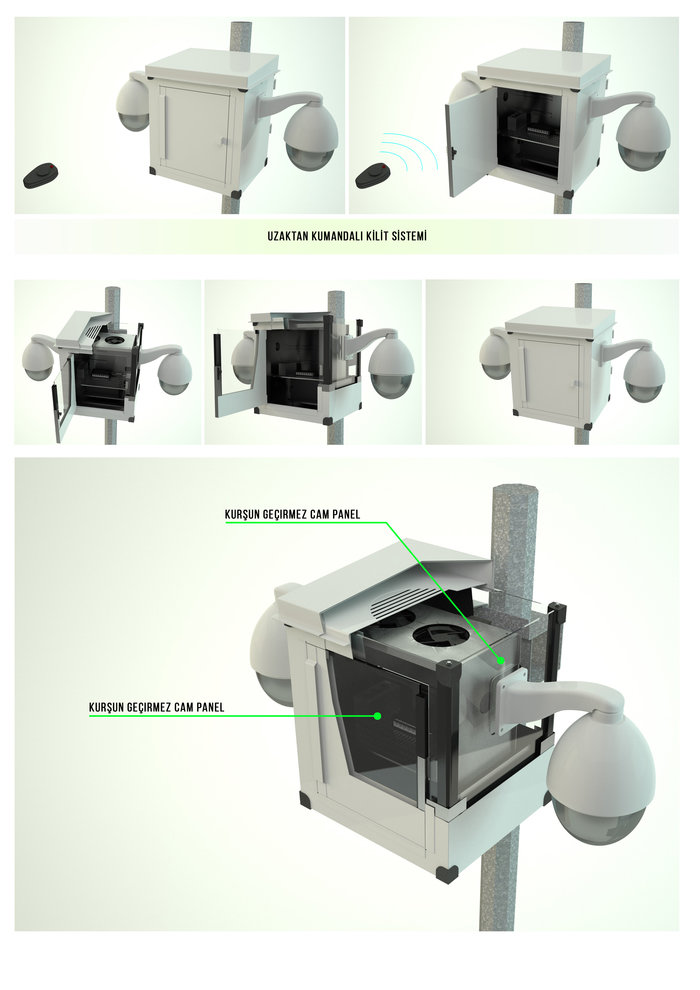 Street Camera Pole With Bullet Proof Camera Hardware Box by Kagan ...