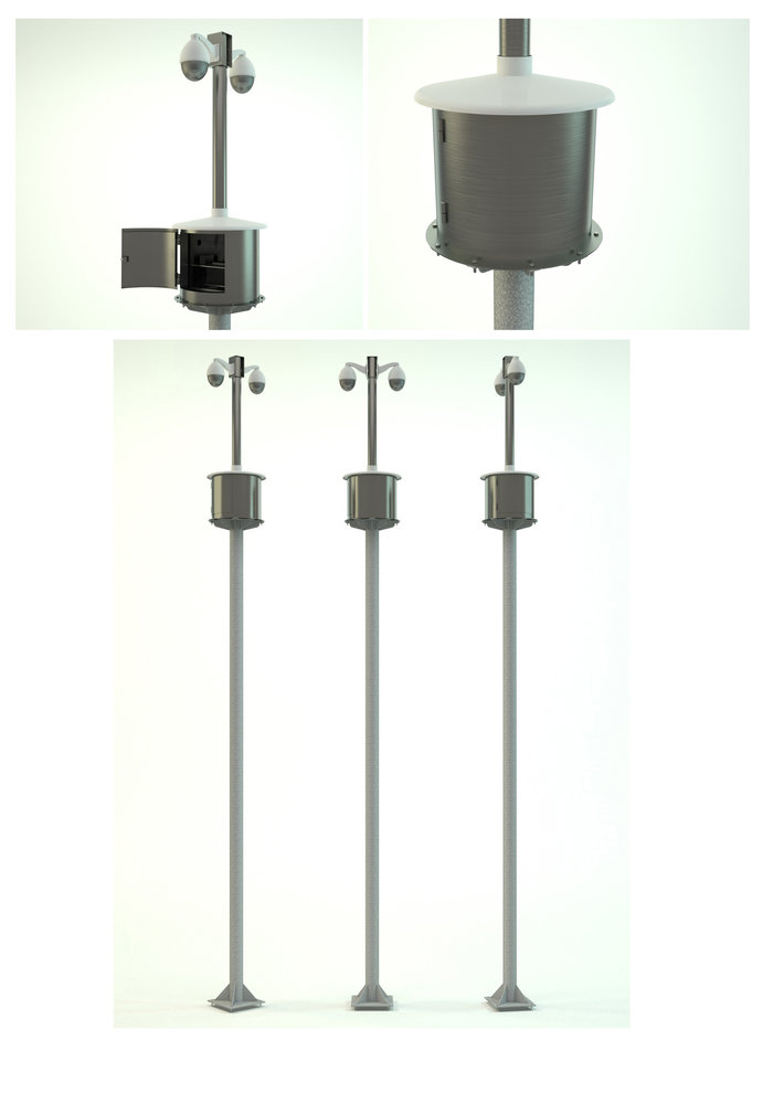 Street Camera Pole With Bullet Proof Camera Hardware Box by Kagan ...