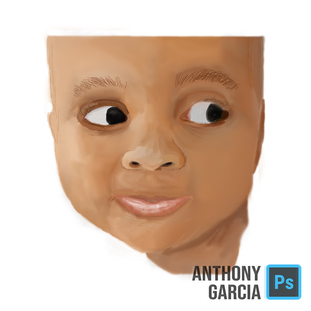 Drawn and Colored Baby Face by Anthony Garcia at Coroflot.com