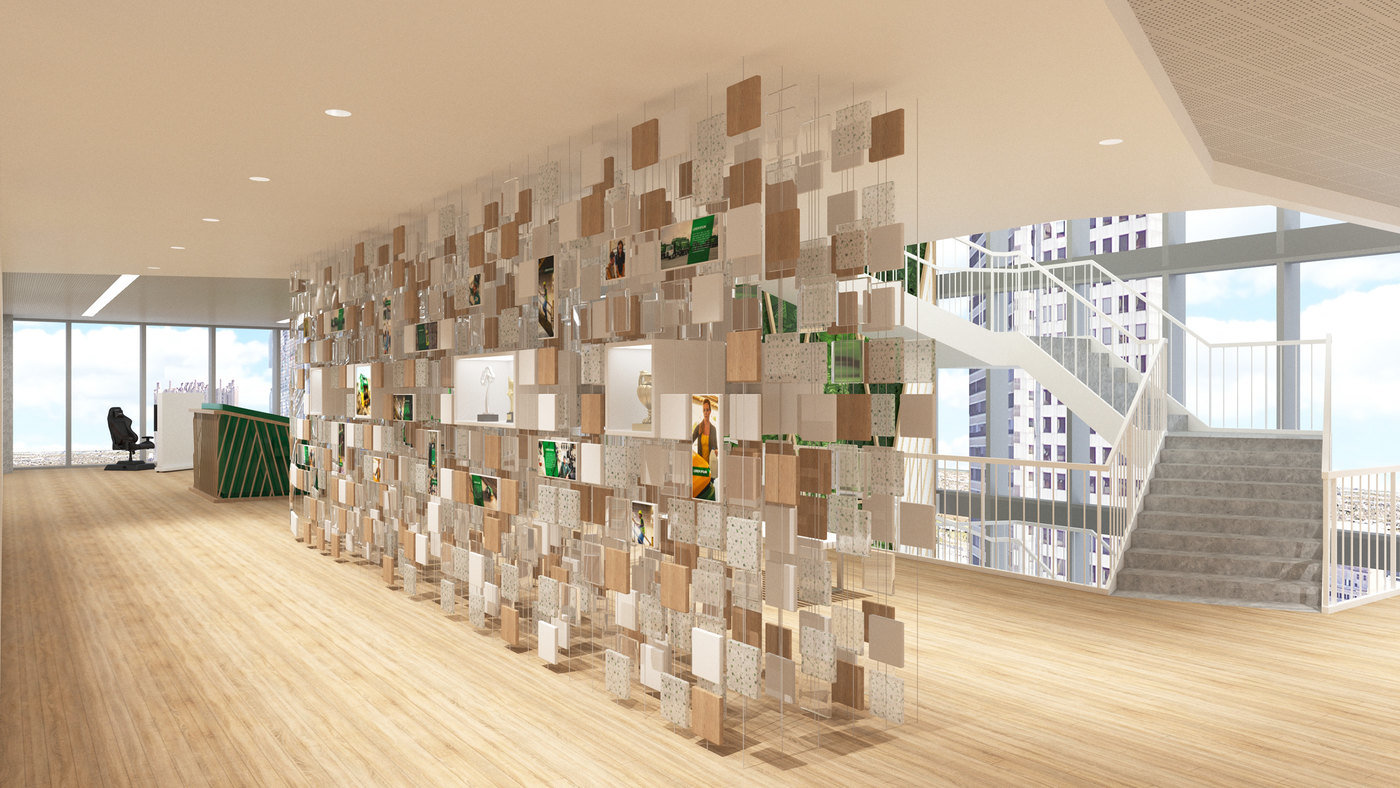 Waste Management HQ Lobby by BJ Chen at Coroflot.com