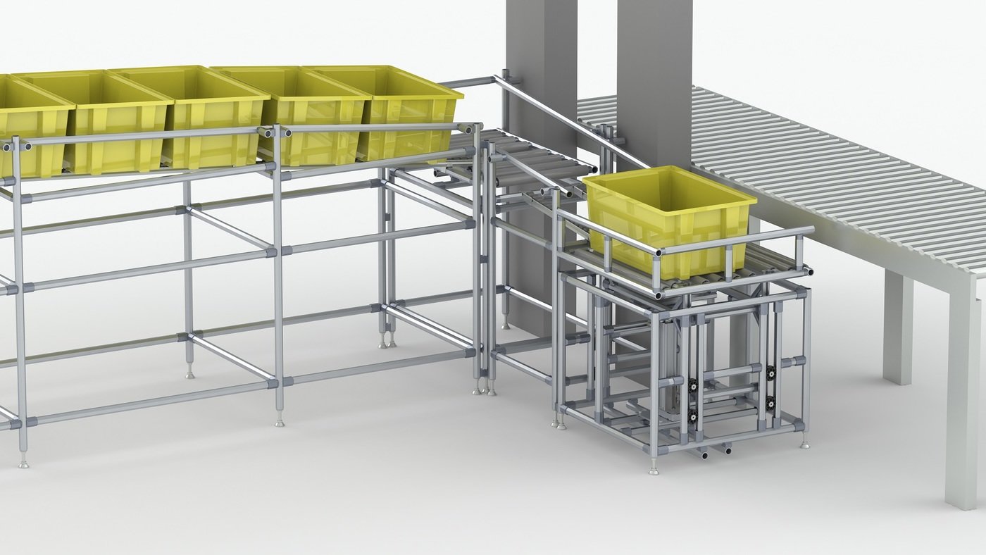 Gravity Flow Rack with Linear Actuator by Andrew Lawrence at Coroflot.com