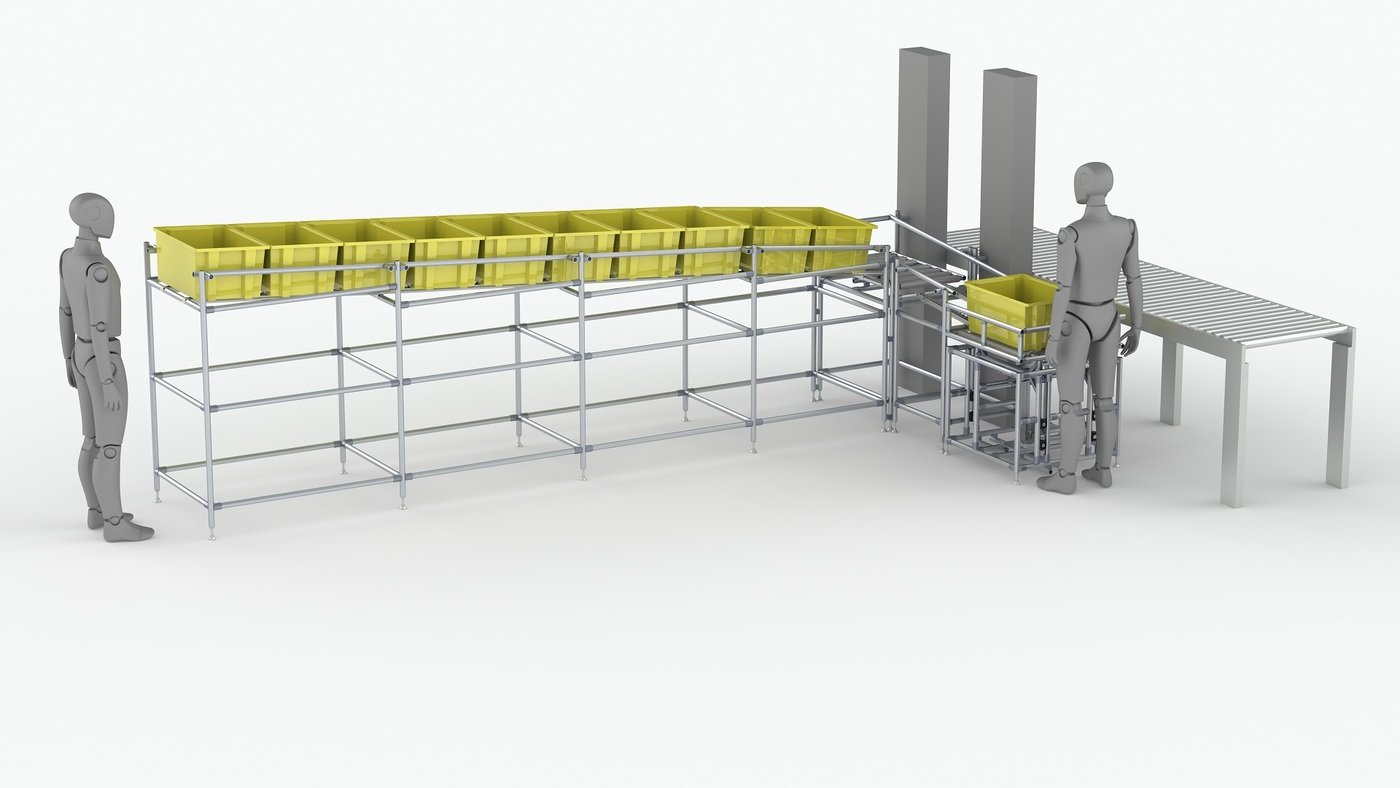 Gravity Flow Rack with Linear Actuator by Andrew Lawrence at Coroflot.com