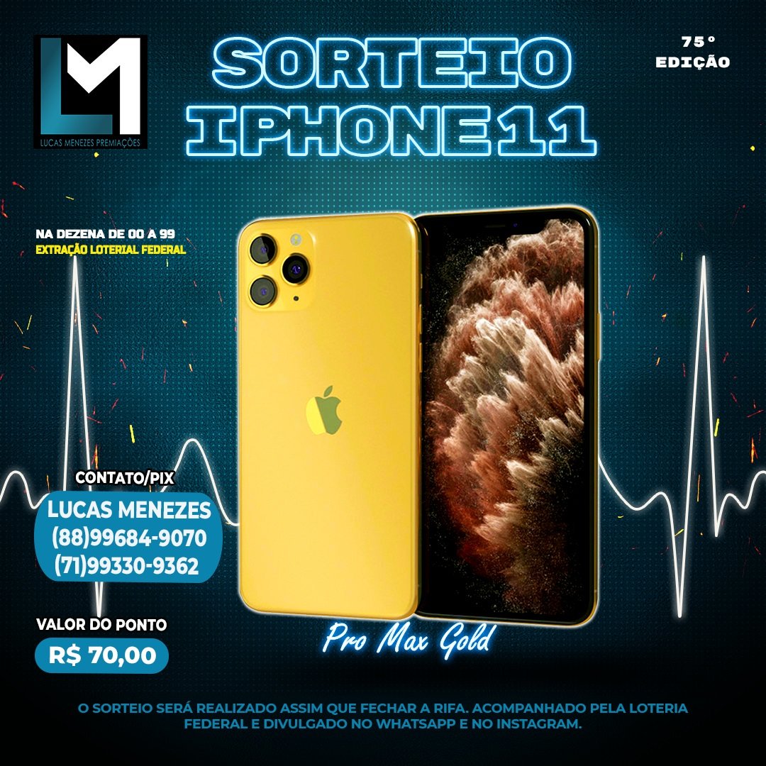 Arte Digital Sorteio Iphone 11 by Chat Menu at Coroflot.com