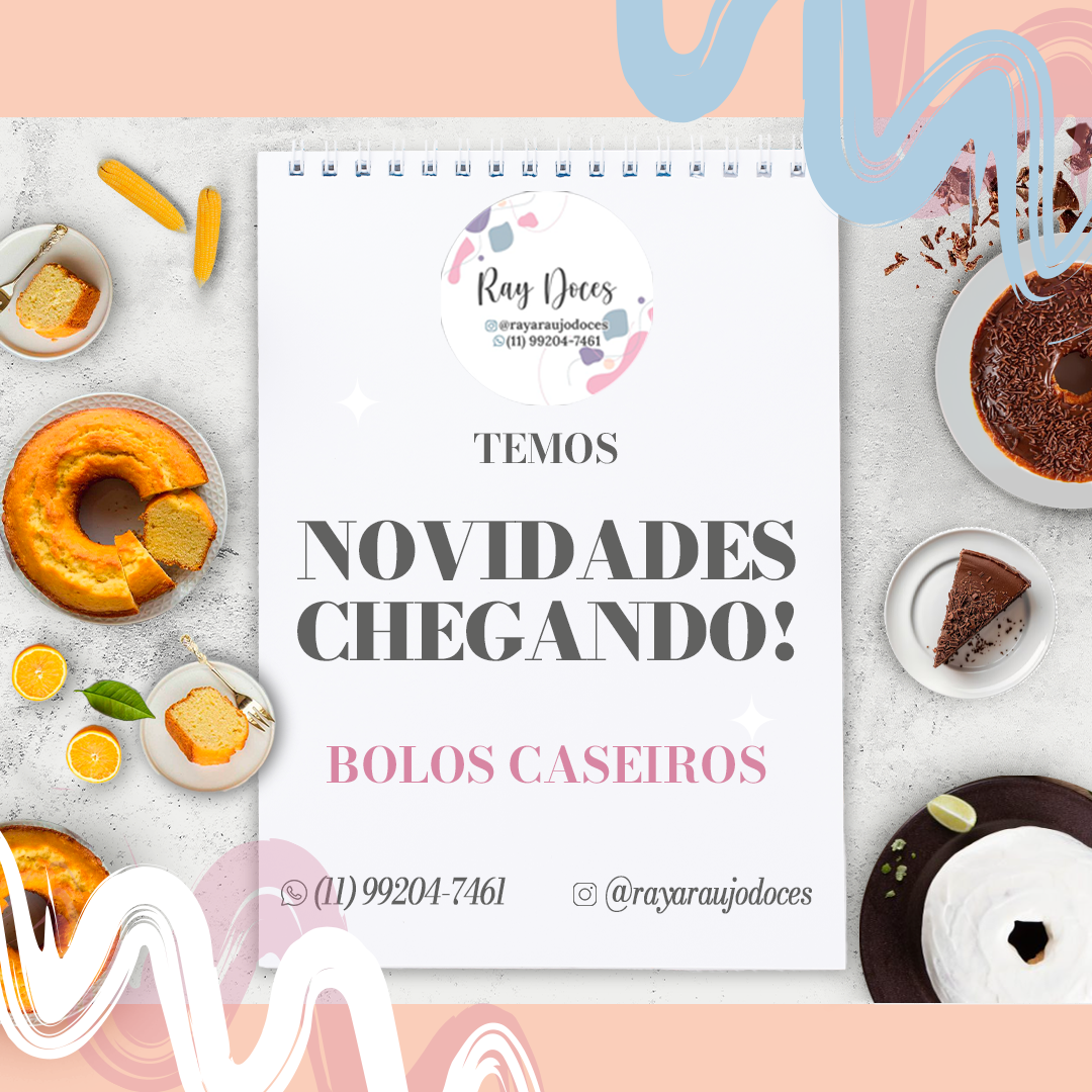 Arte post novidade chegando confeitaria by Chat Menu at Coroflot.com