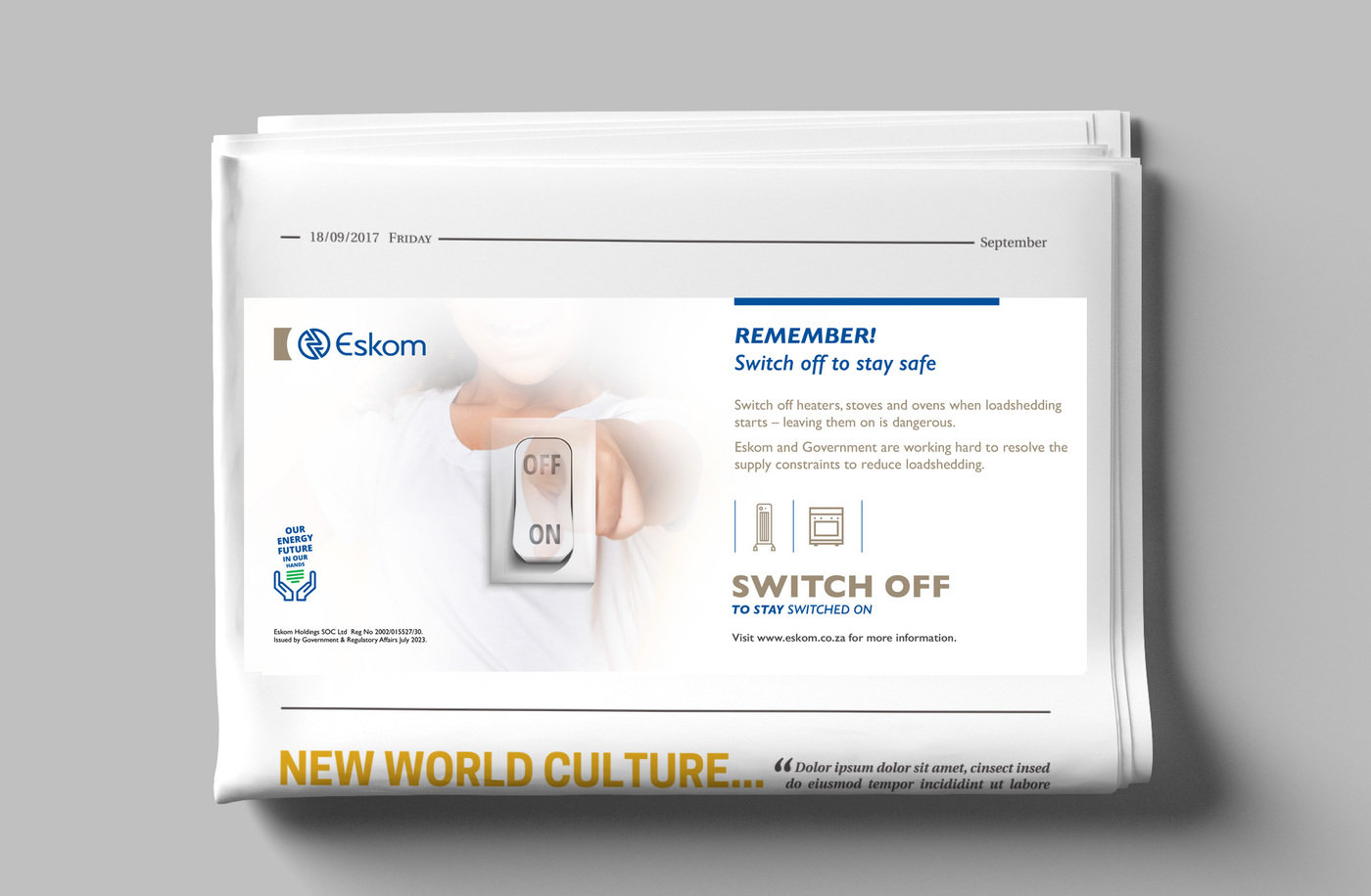 Eskom's SWITCH OFF, TO STAY SWITCHED ON campaign by Debbie Marx at ...