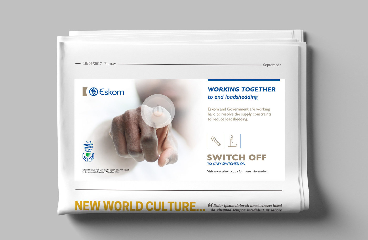 Eskom's SWITCH OFF, TO STAY SWITCHED ON campaign by Debbie Marx at ...