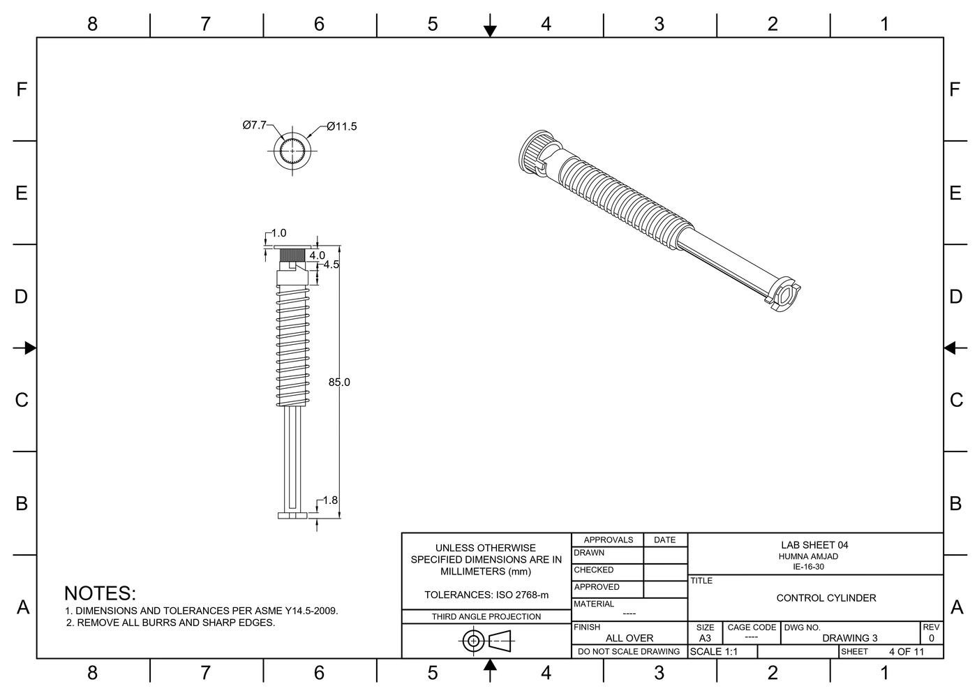 Detailed Assembly Drawing of Insulin Pen by Humna Amjad at Coroflot.com