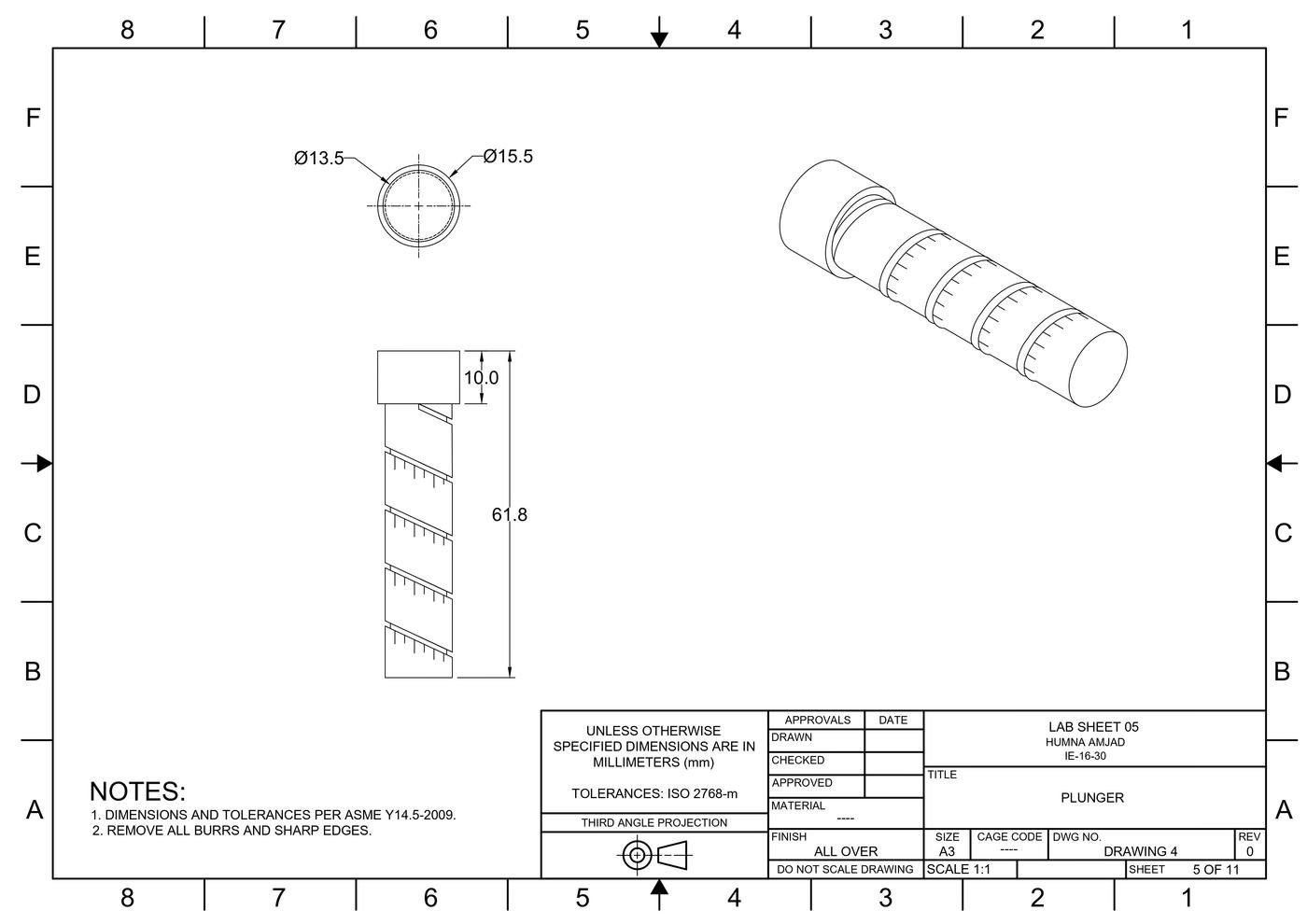 Detailed Assembly Drawing of Insulin Pen by Humna Amjad at Coroflot.com