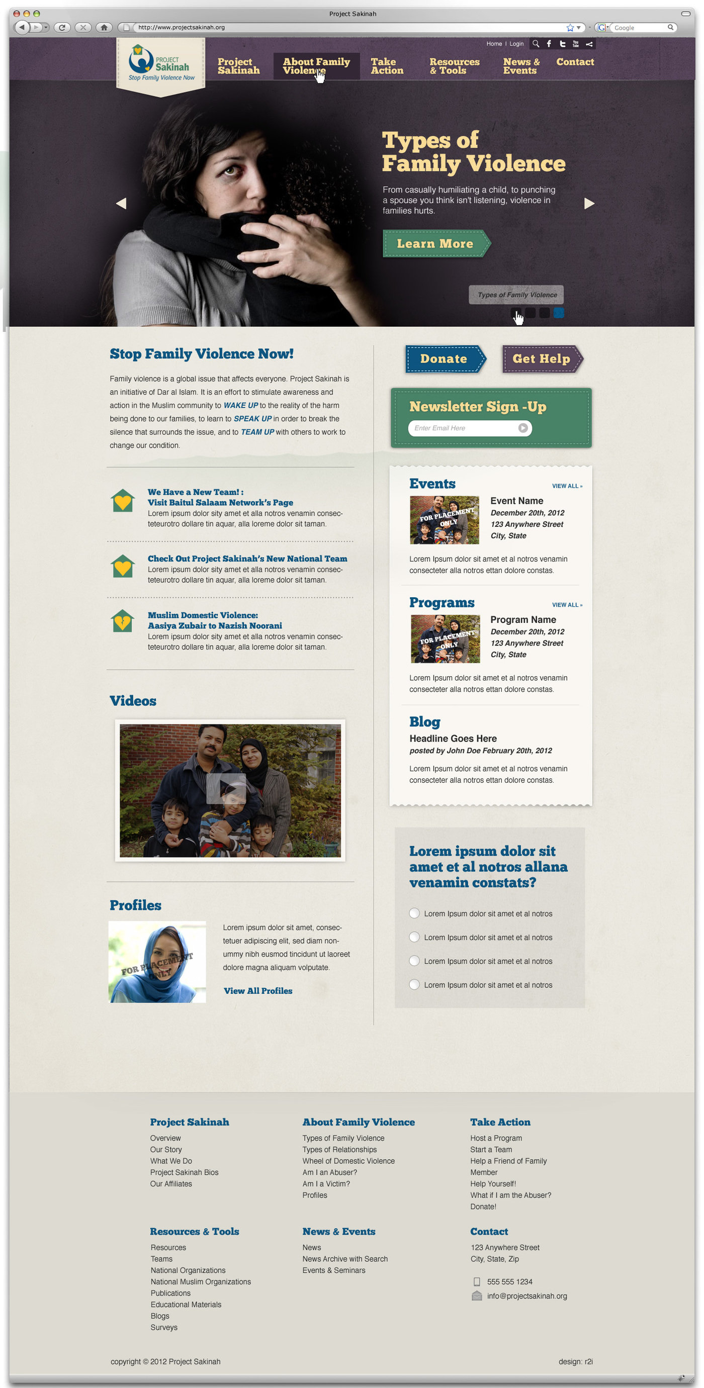 Project Sakinah Site Design by Scott Siskind at Coroflot.com