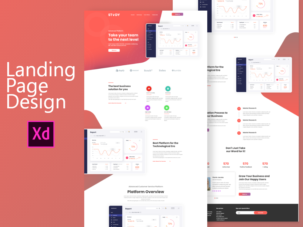 Landing page Design on Adobe XD by Nabeel Alam at Coroflot.com