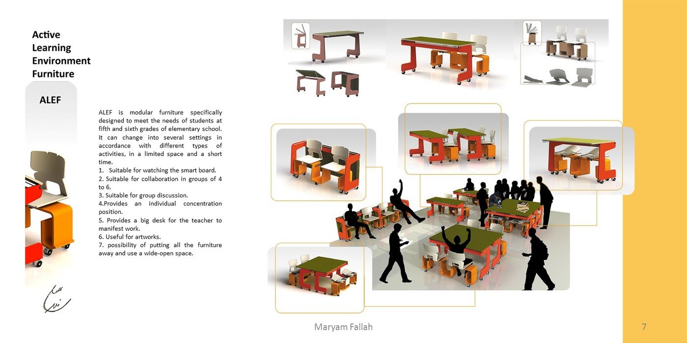 Smart school furniture design by Maryam Fallah at Coroflot.com