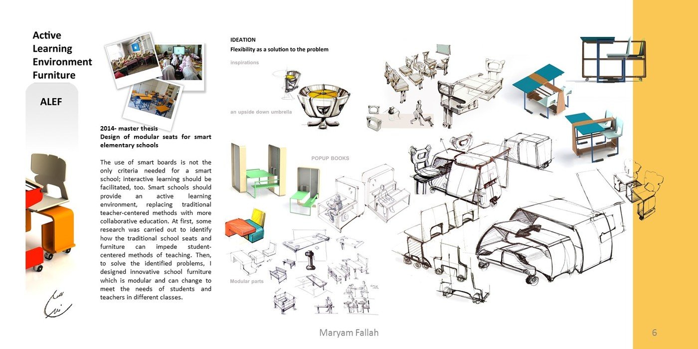 Smart school furniture design by Maryam Fallah at Coroflot.com