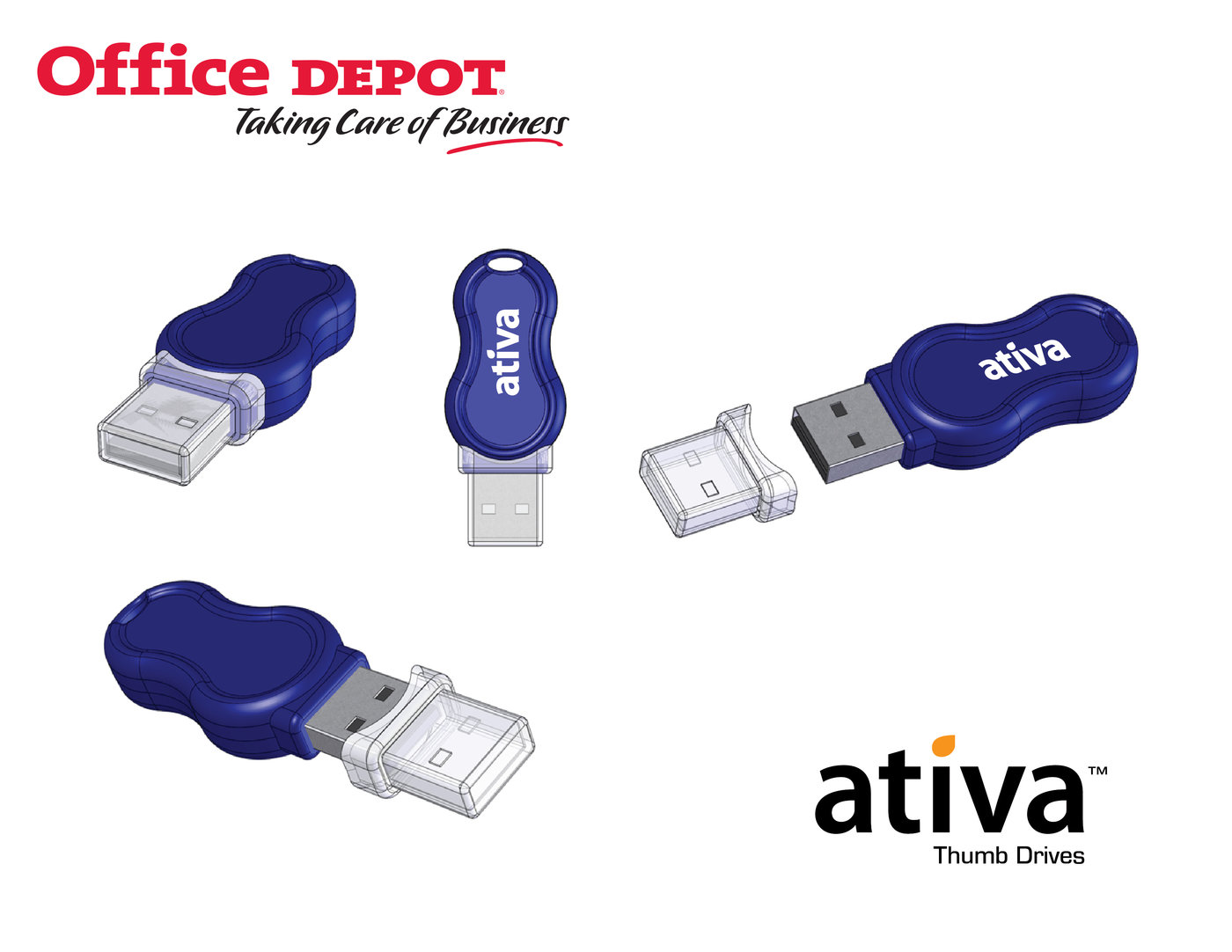 Office Depot Ativa™ Thumb Drives by Lenny DiChiara at Coroflot.com