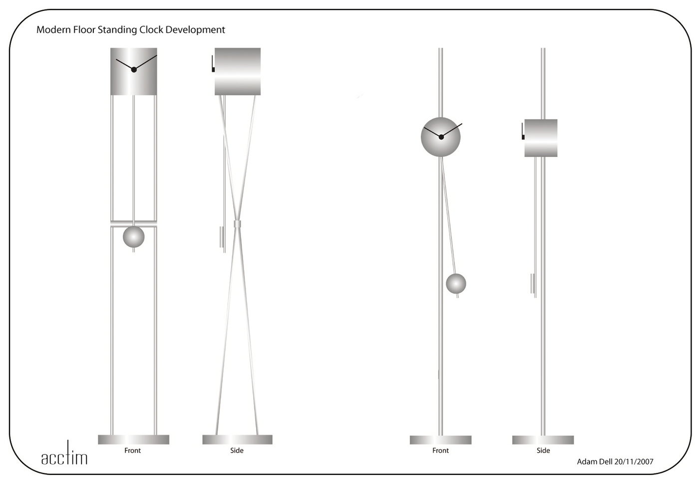 Modern Floor Standing Clock by Adam Dell at Coroflot.com