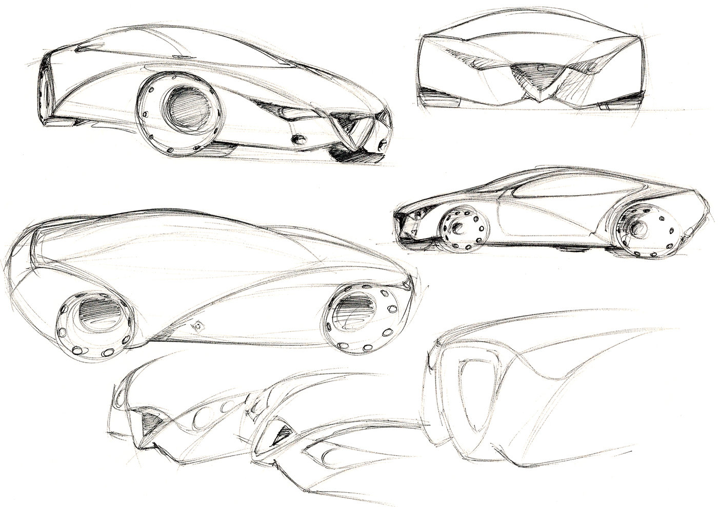 vehicle concept sketches by Paul Rossetto at Coroflot.com