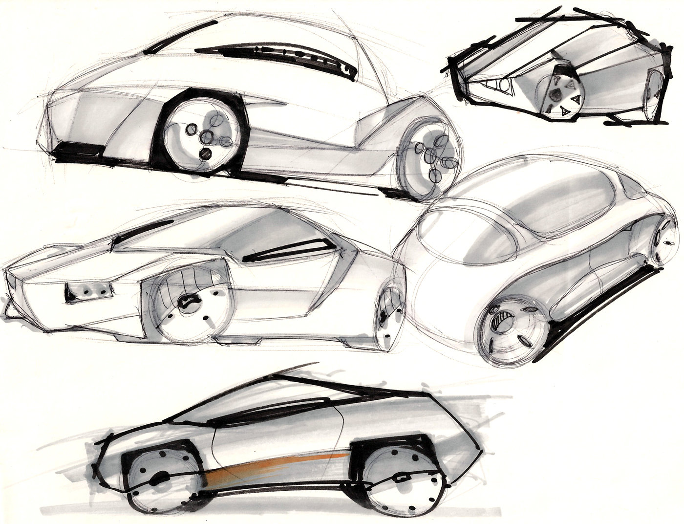 vehicle concept sketches by Paul Rossetto at Coroflot.com