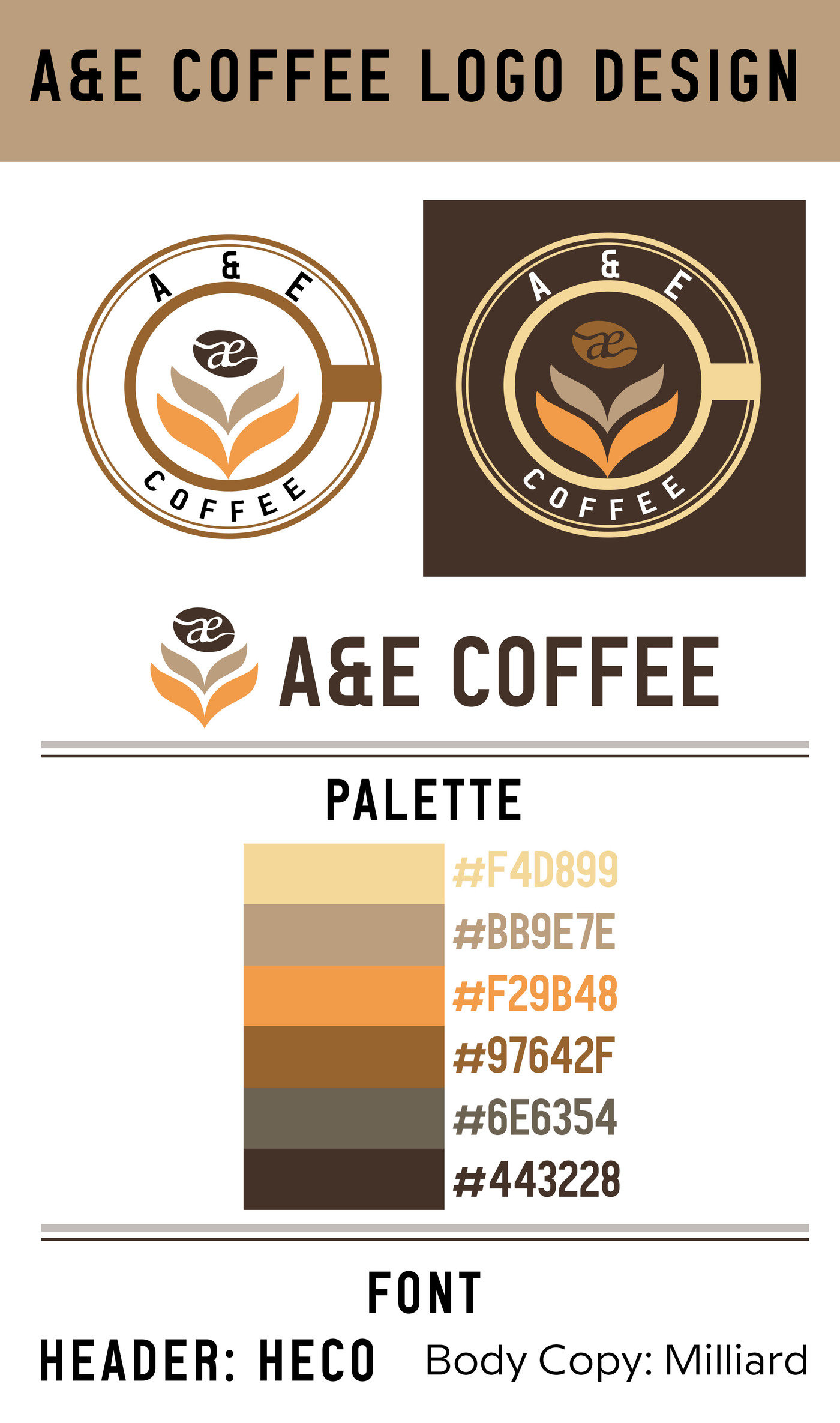 A&E Coffee Brand Identity by Krizzle Omiles at Coroflot.com