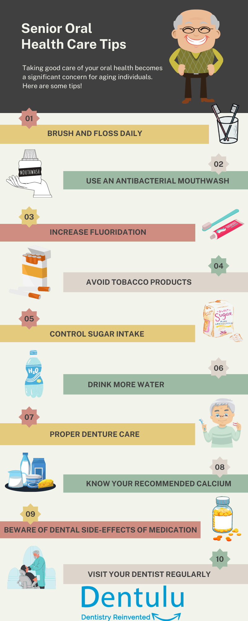 Senior Oral Health Care Tips - Infographics by Dawn Simpson at Coroflot.com