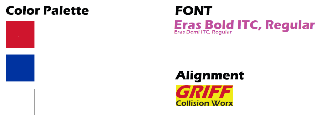 Griff Collision Worx Logo Design - Process by Brianna Vogel at Coroflot.com