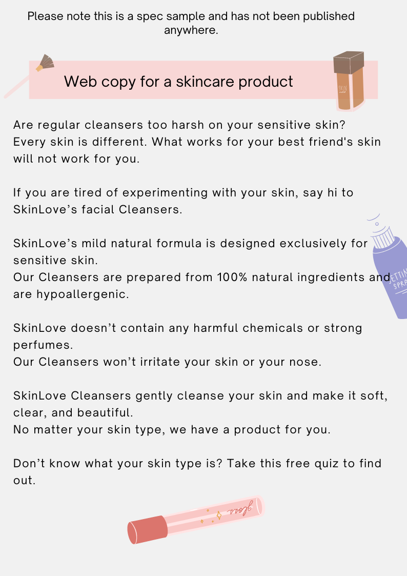 Beauty Copy Samples by Jaya Vig at Coroflot.com