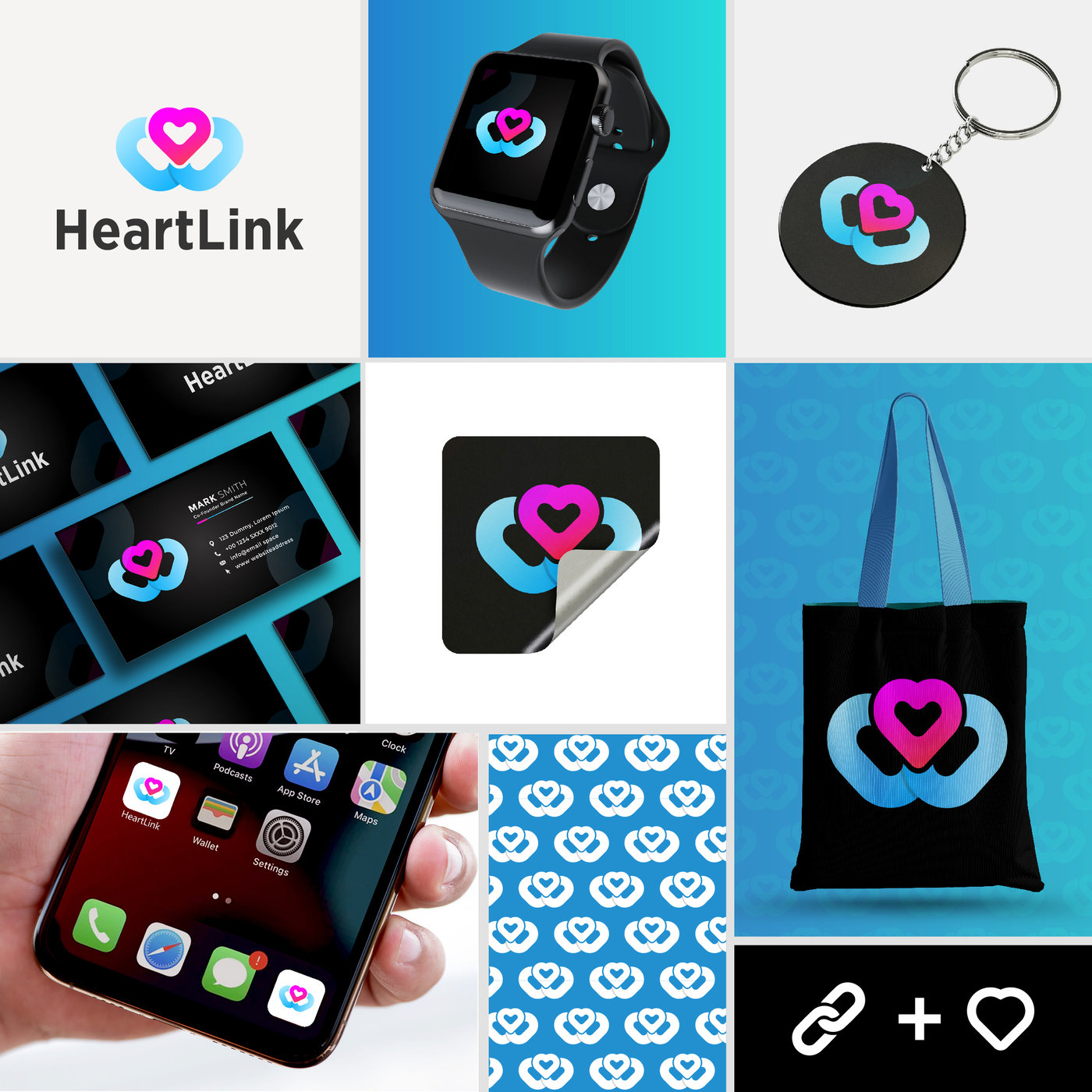 HeartLink Branding Modern Logo Design by Sadikul Islam at Coroflot.com