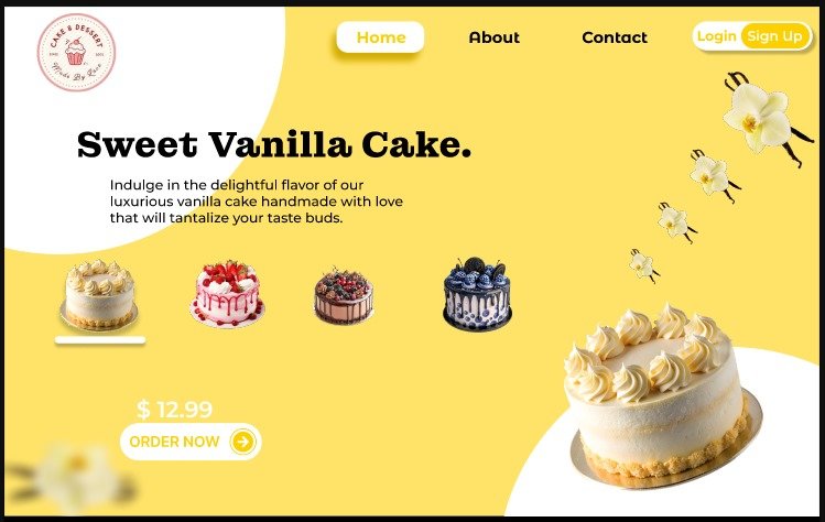 Sweet Cake Shop using Figma by Joy Vukasu at Coroflot.com