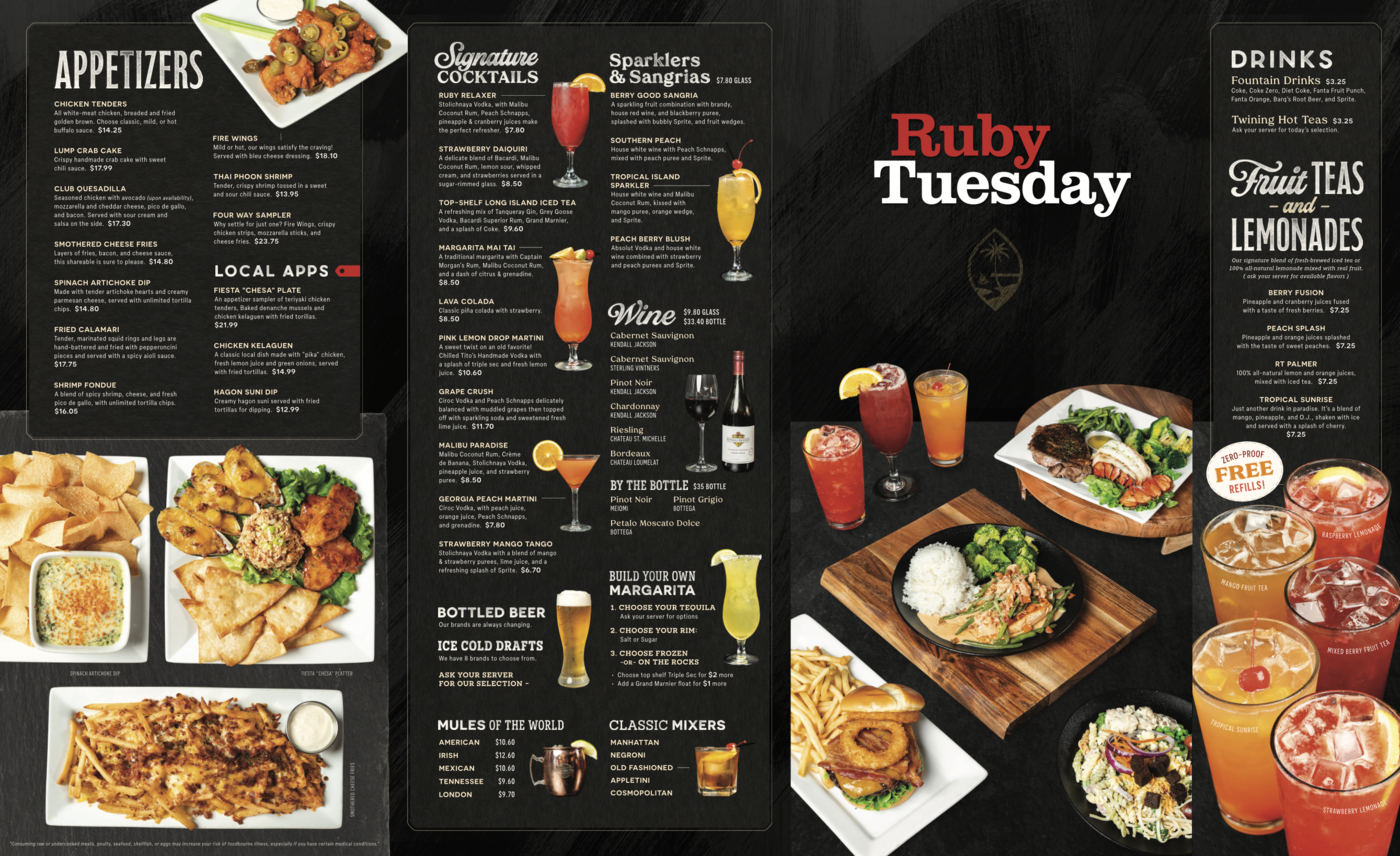 Ruby Tuesday Menu by Tre Blas at Coroflot.com