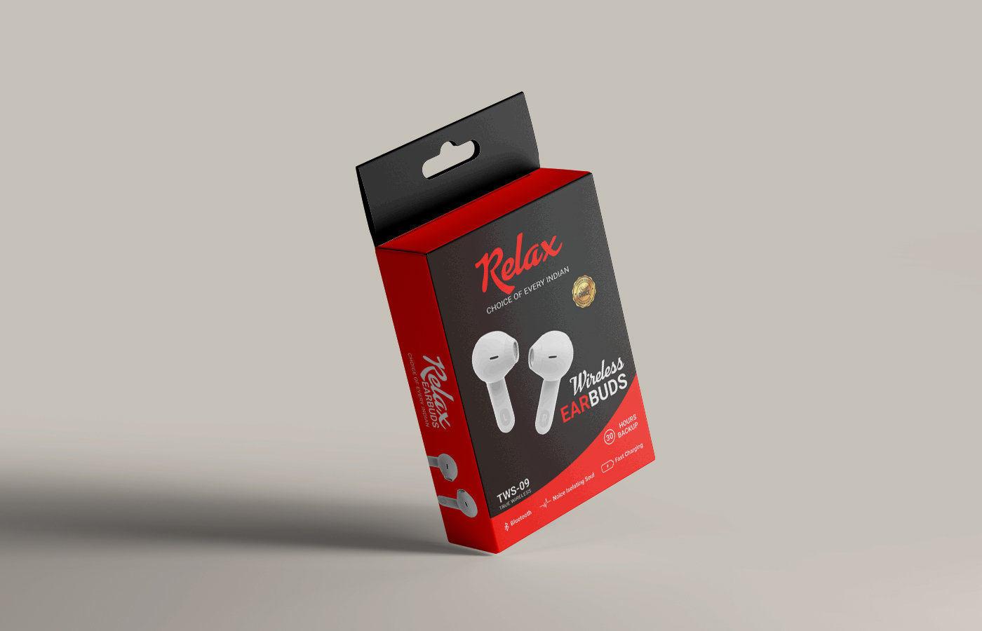 Relax Wireless Earbuds Hanging Box Packaging Design by Designixa Studio ...