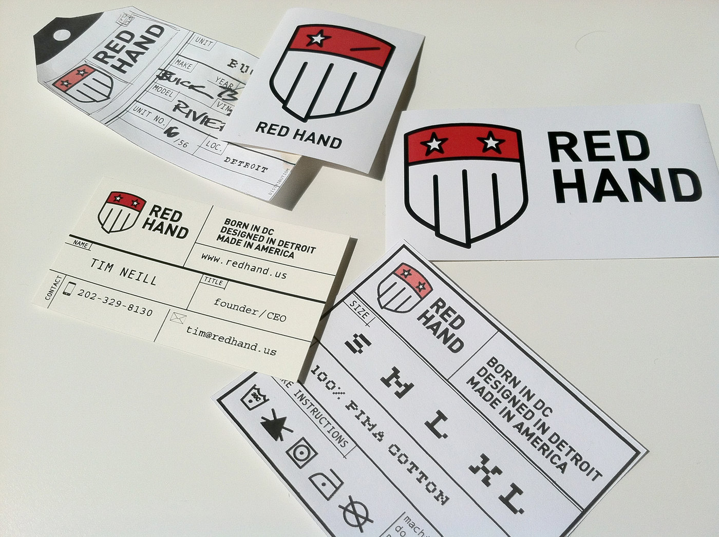 Red Hand, ID, branding and graphic design by Brook Banham at Coroflot.com