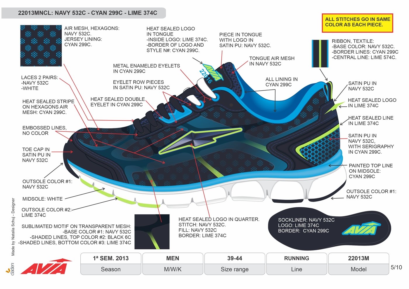 TECH SPECS for Running shoe by Natalia Schuj at Coroflot.com