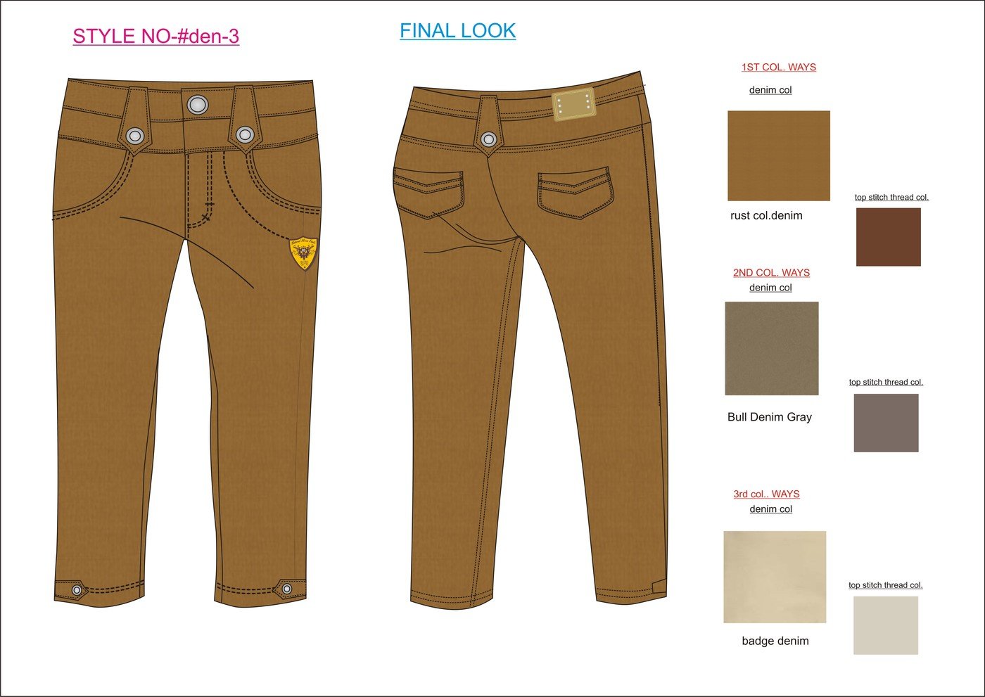 Denim Tech Pack Design by Paromita Das ( Tech Pack Designer ) at ...