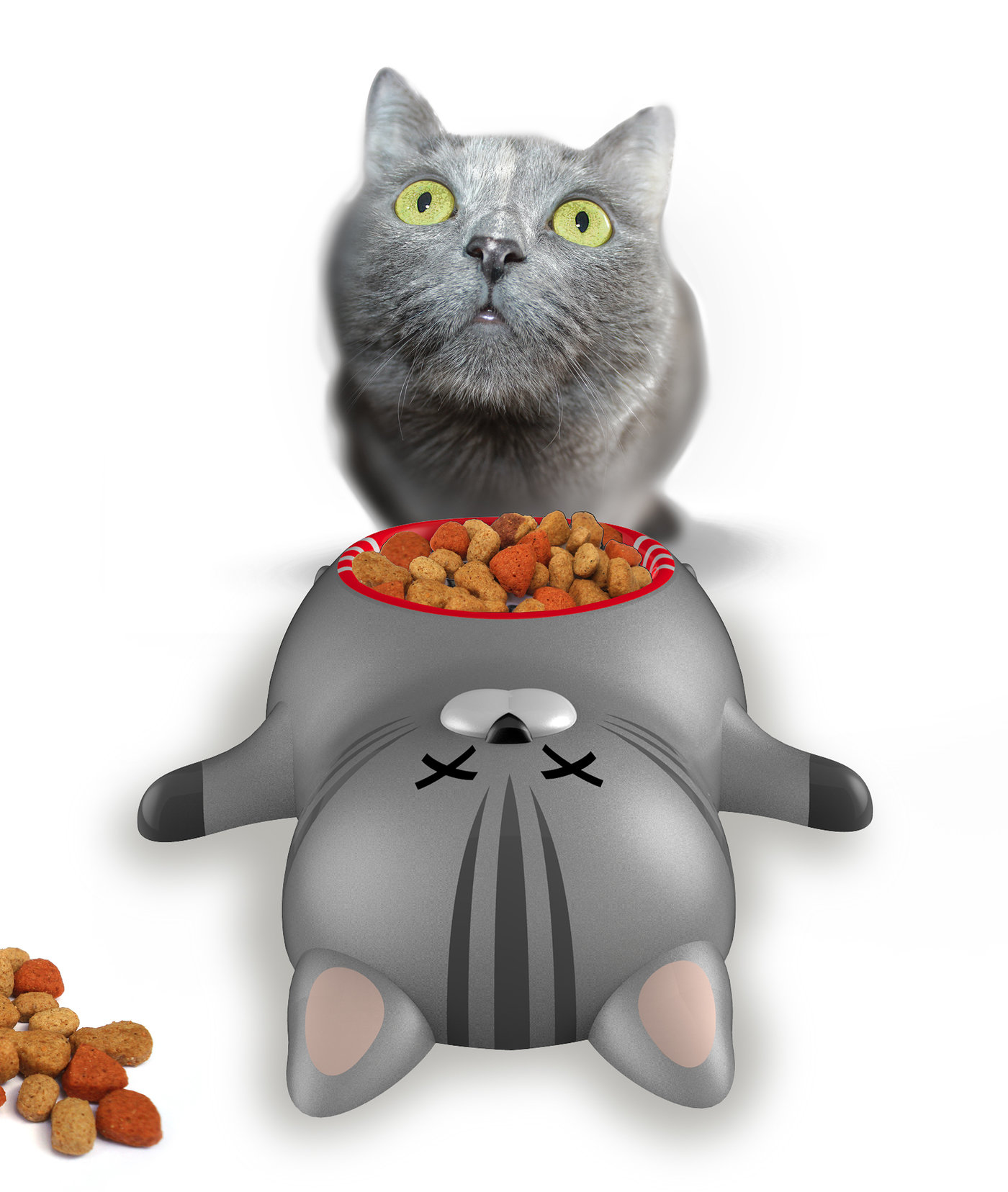 Cat Food Dish that looks like a Cat by Vladimir Nikolic at Coroflot.com
