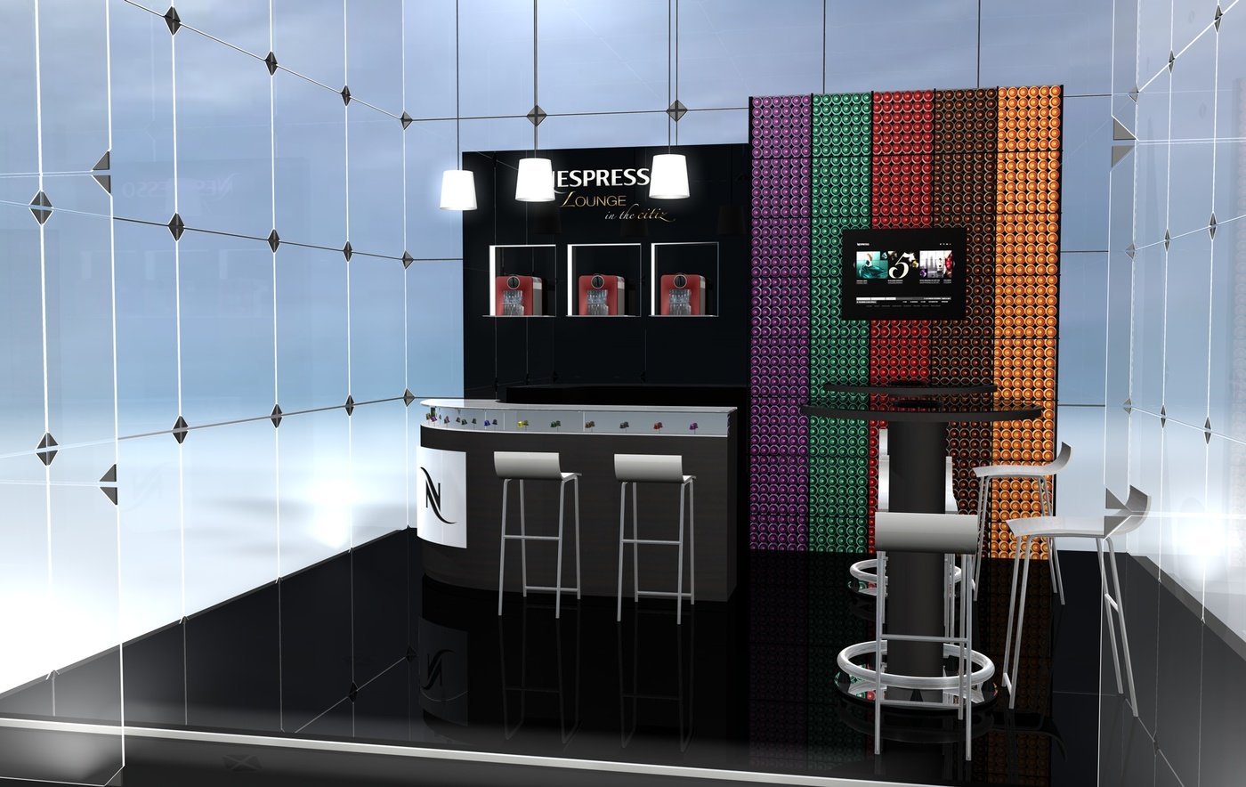 Nespresso - Outdoor and indoor stand by Pedro Alves at Coroflot.com